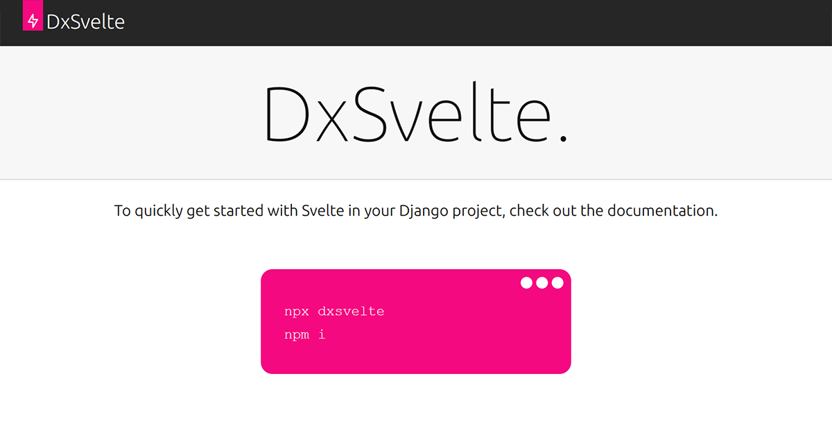 DxSvelte Docs